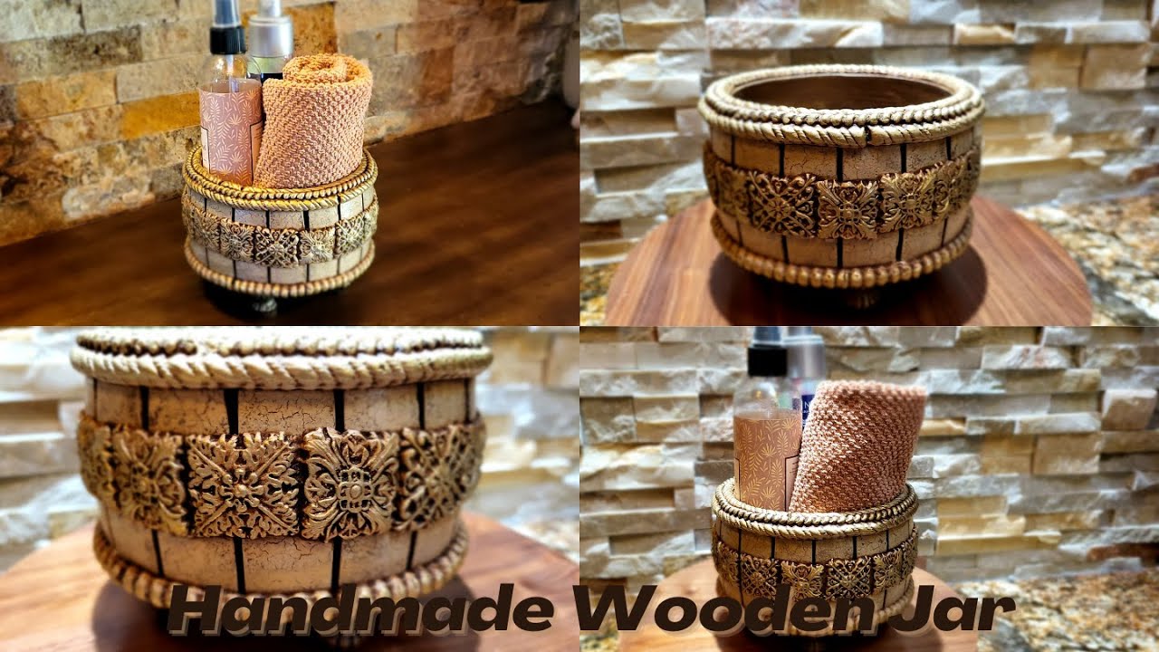 Handmade Wooden Jar, Step-by-Step Tutorial, Light Weight Air Dry Stone ...