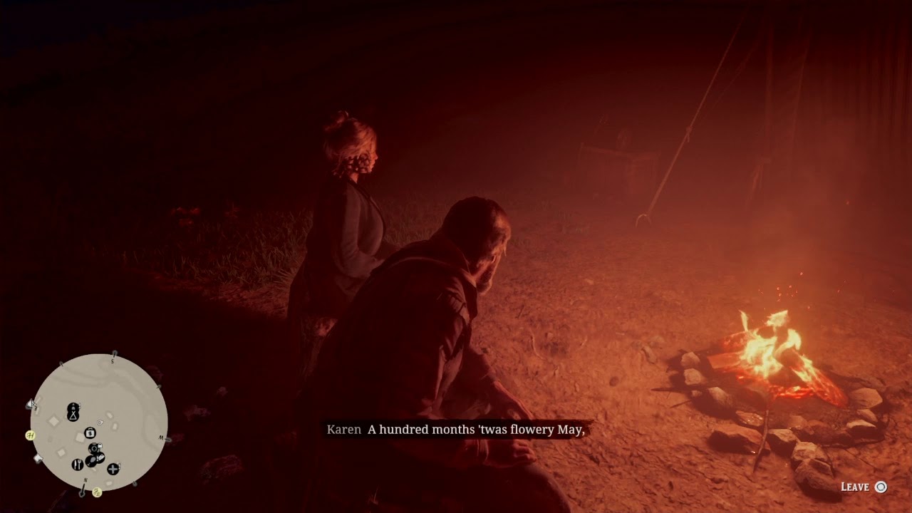 Red Dead Redemption 2 Karen singing in base camp - YouTube