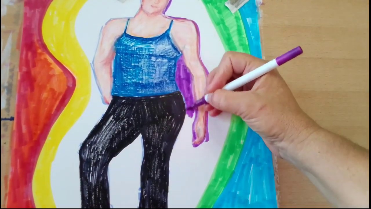 STANDING POSE 5- TIME LAPSE ART VIDEO BY PAULA REILLY. - YouTube