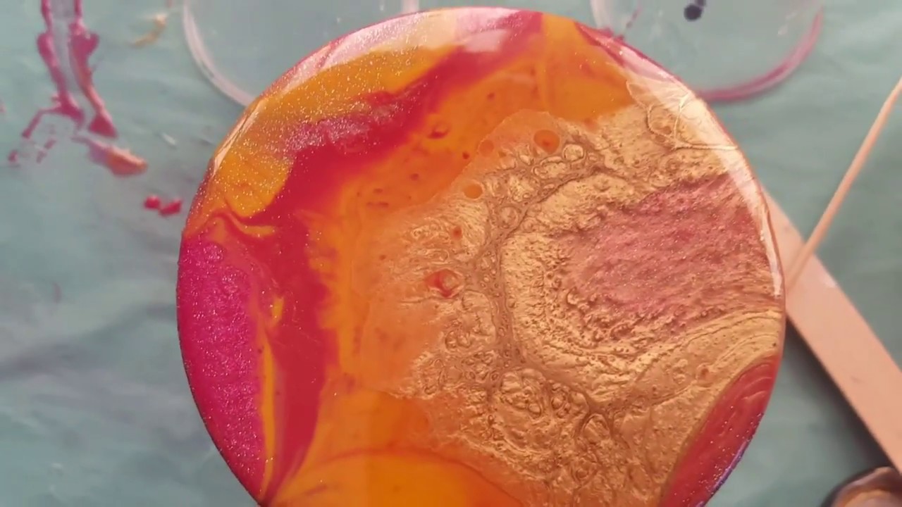 Resin Art/ Coasters make over with earthy colors and gold! - YouTube
