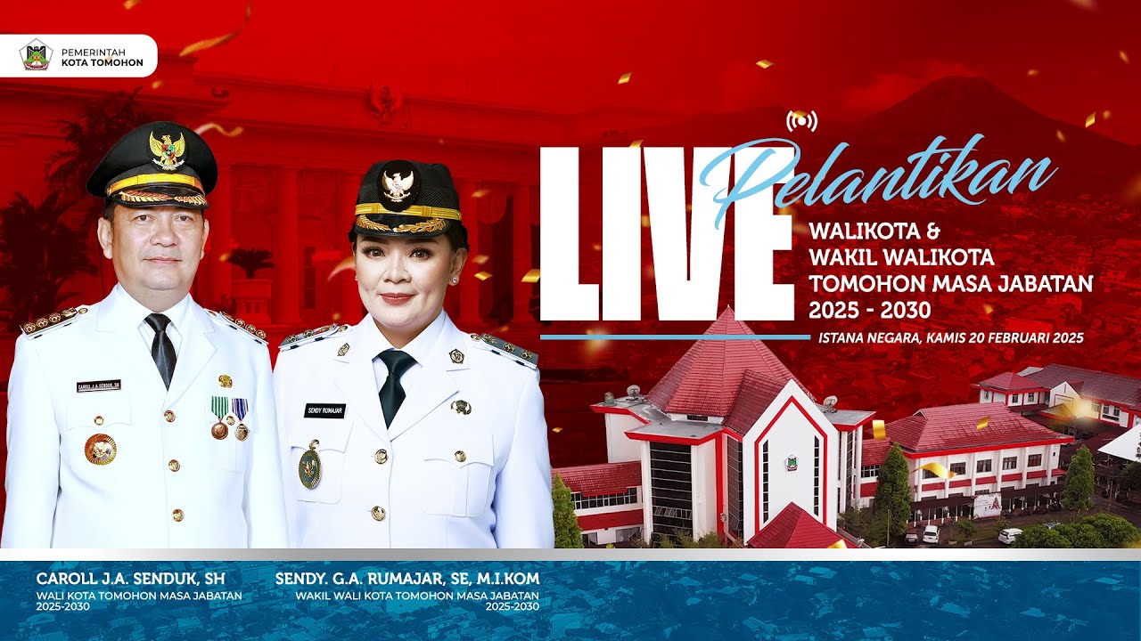 LIVE PELANTIKAN WALIKOTA & WAKIL WALIKOTA TOMOHON MASA JABATAN 2025 ...