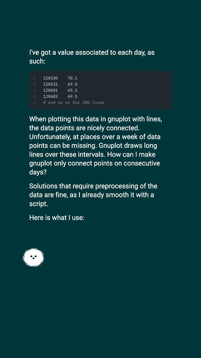 In gnuplot, how to plot with lines but skip missing data points? #shorts - YouTube