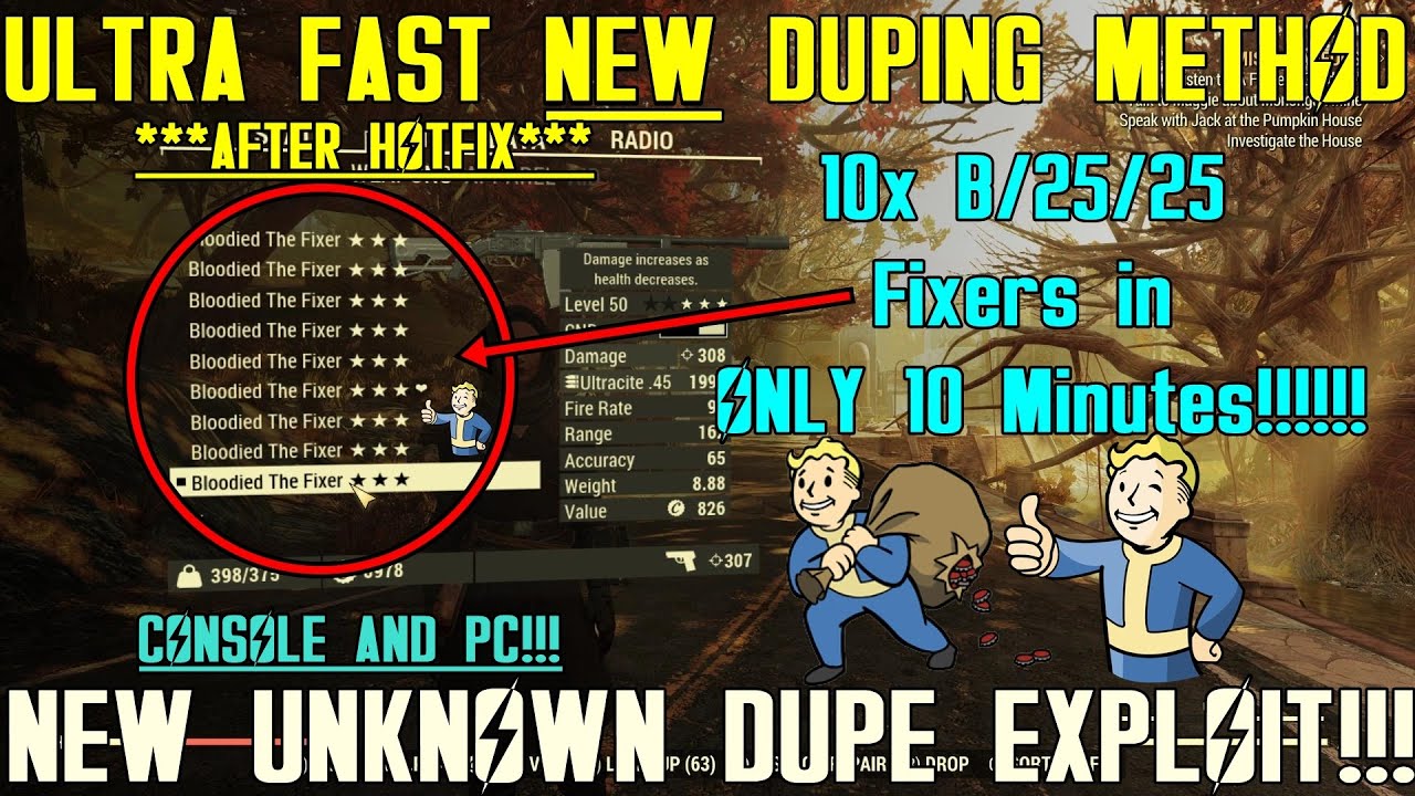 Fallout 76: NEW DUPING METHOD ***AFTER HOTFIX*** - SUPER FAST & EASY ...