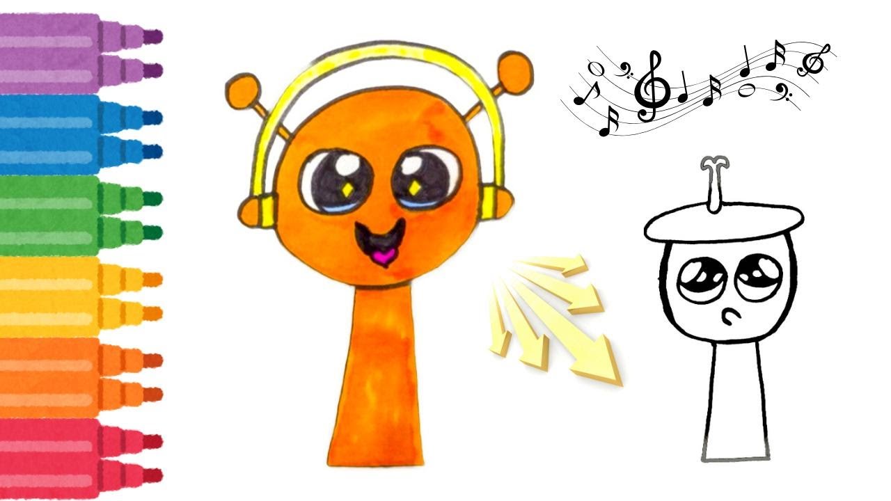 How to draw and color a Cute Clurk From Sprunki | Easy tutorial - YouTube