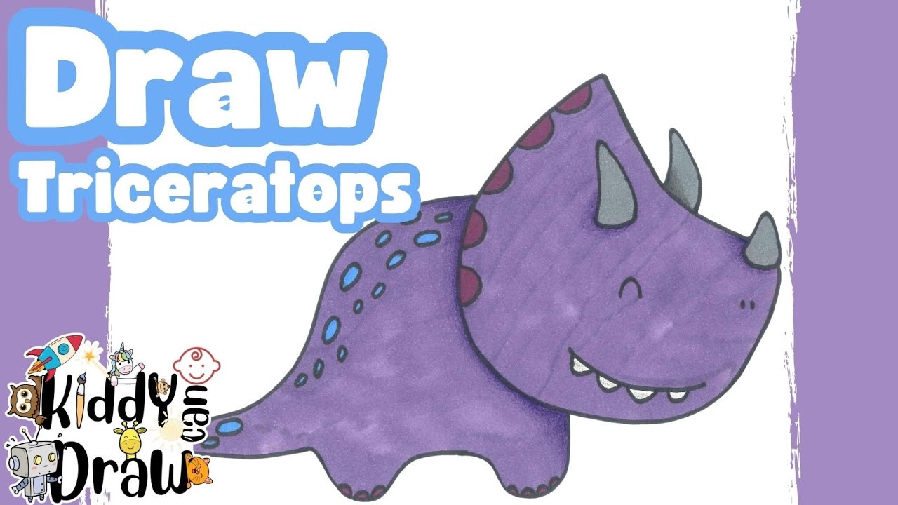 How to Draw A Triceratops Dinosaur - YouTube