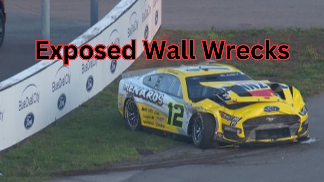 Nascar Exposed Wall Wrecks - YouTube
