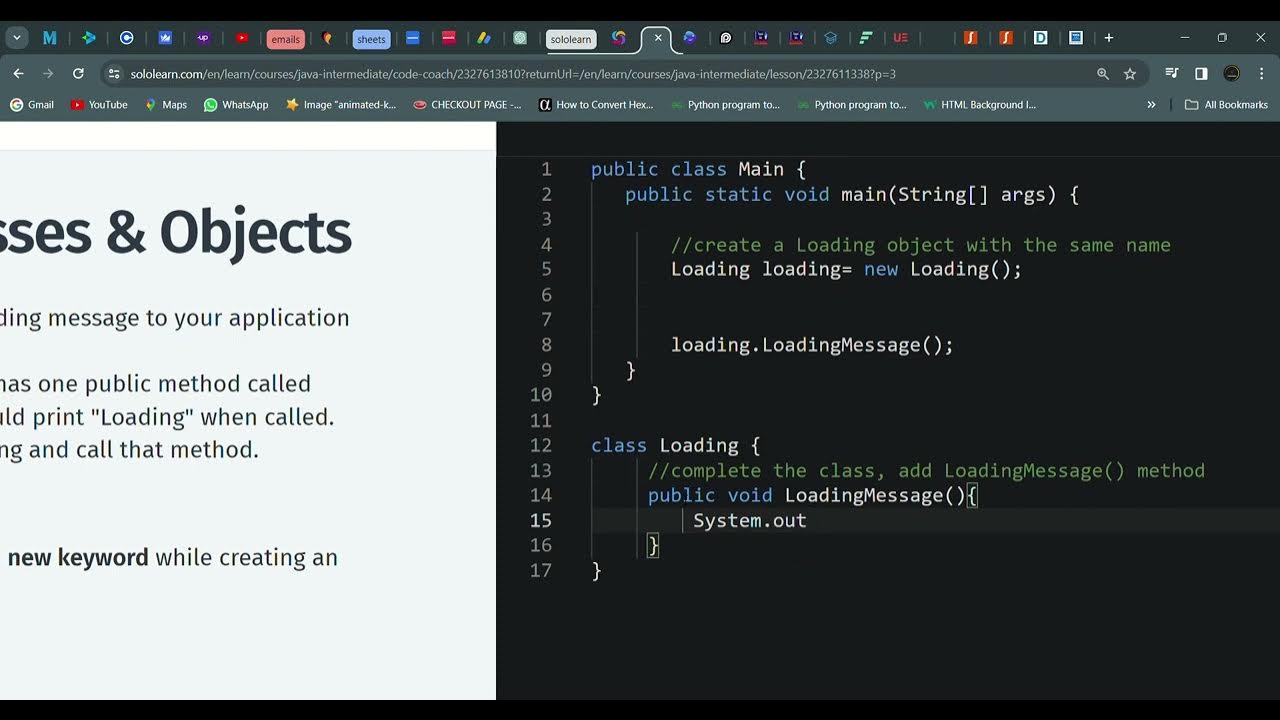 02 Creating Classes And Objects Java Intermediate Sololearn Youtube