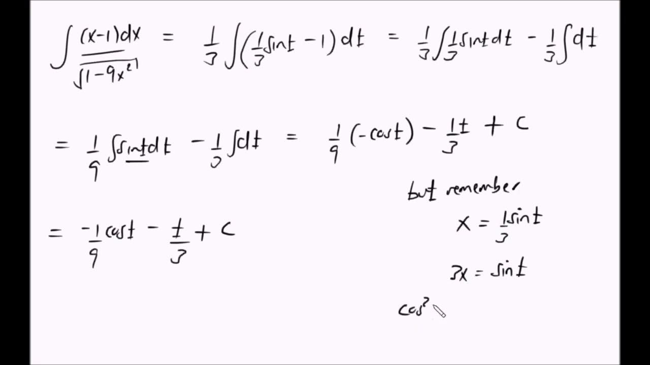 Integration by substitution method (other examples) - YouTube
