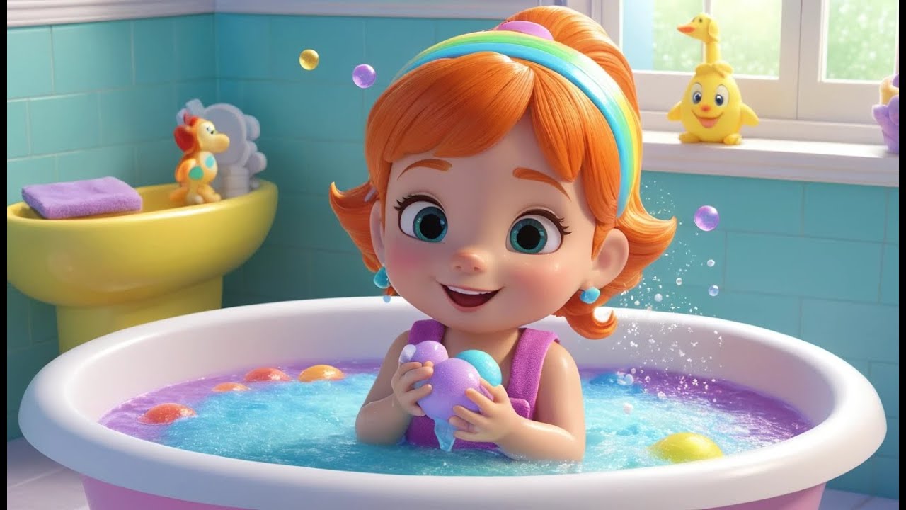 Splish, Splash, A Rainbow Bath | Fun Bathtime Nursery Rhyme for Kids ...