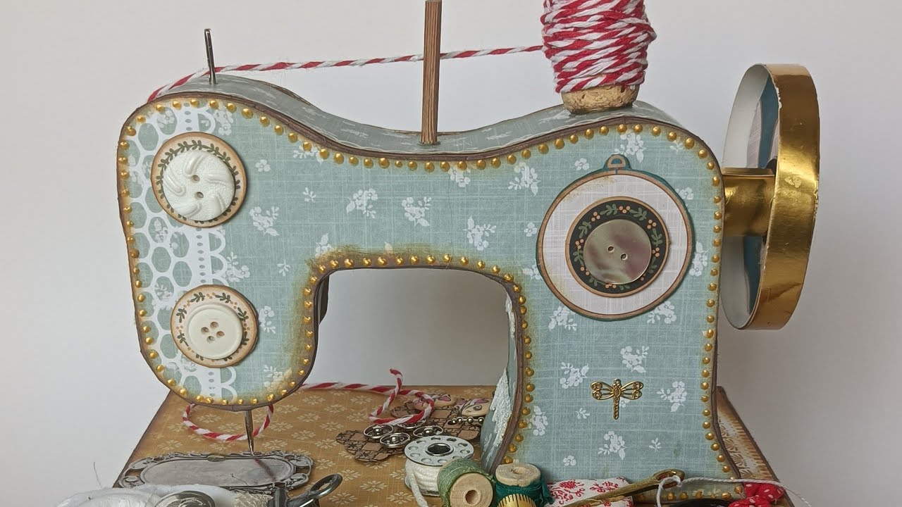 cartonaje Máquina de coser antigua - How to do sewing machine - YouTube