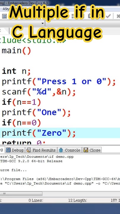 Multiple if in C Language #ctutorials #ccoding #clanguagetutorial #ifelse #ifelsestatement #if ...