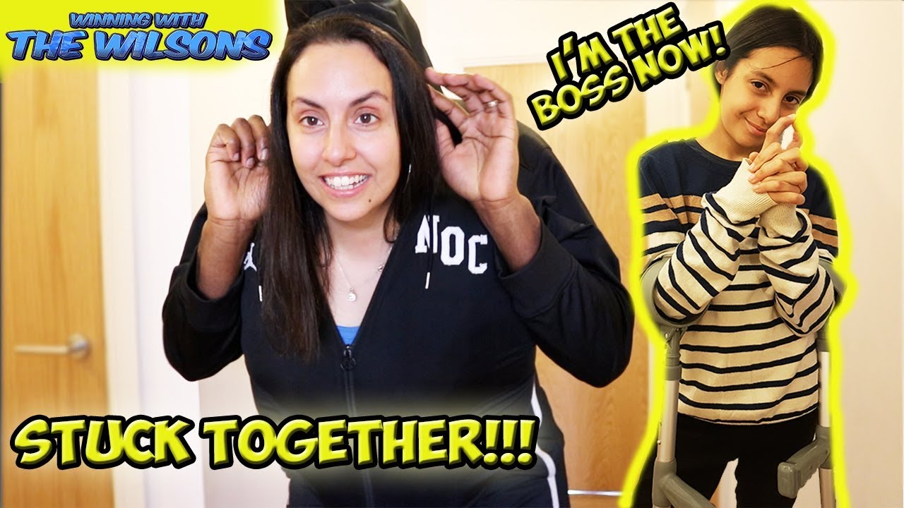 Couples Stuck Together Challenge and Daughter is the Boss!! - YouTube