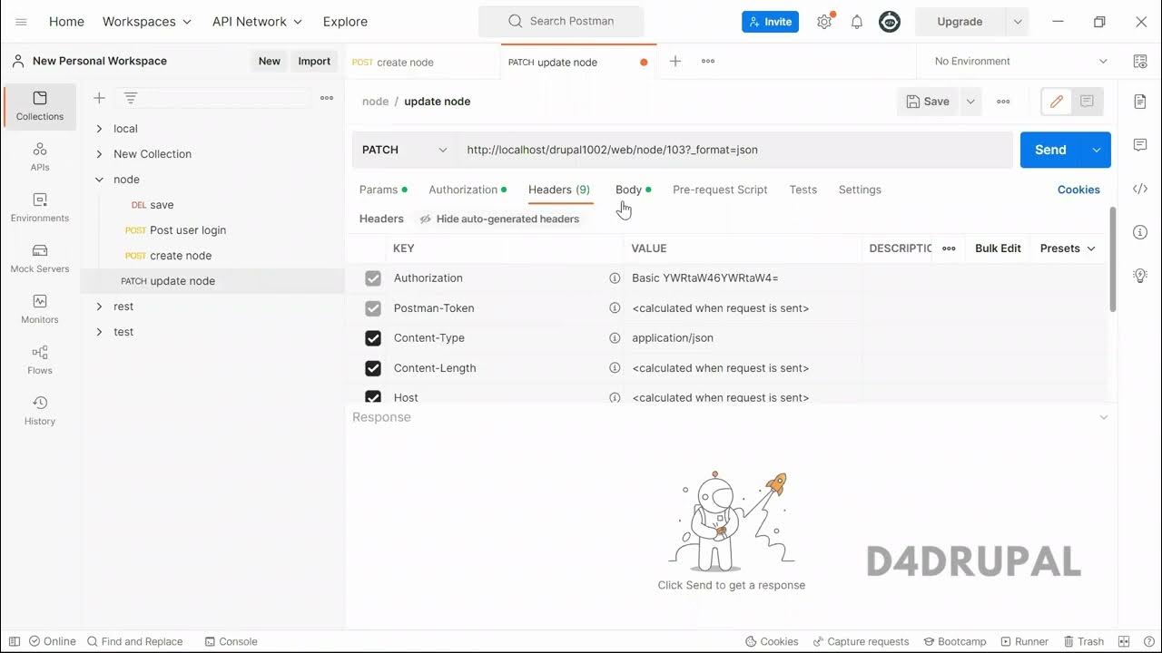 How to use patch method to update node with Rest API Drupal 10, Drupal 9 | D4Drupal - YouTube