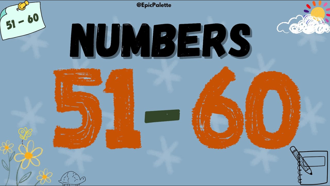 Learn Numbers: Counting from 51 to 60 with Spelling | Part 5 | #123 # ...