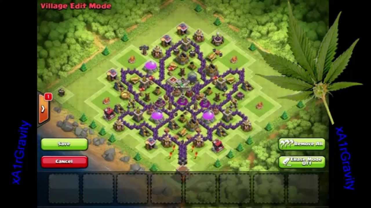 Clash of Clans -- Weed farming base layout - YouTube