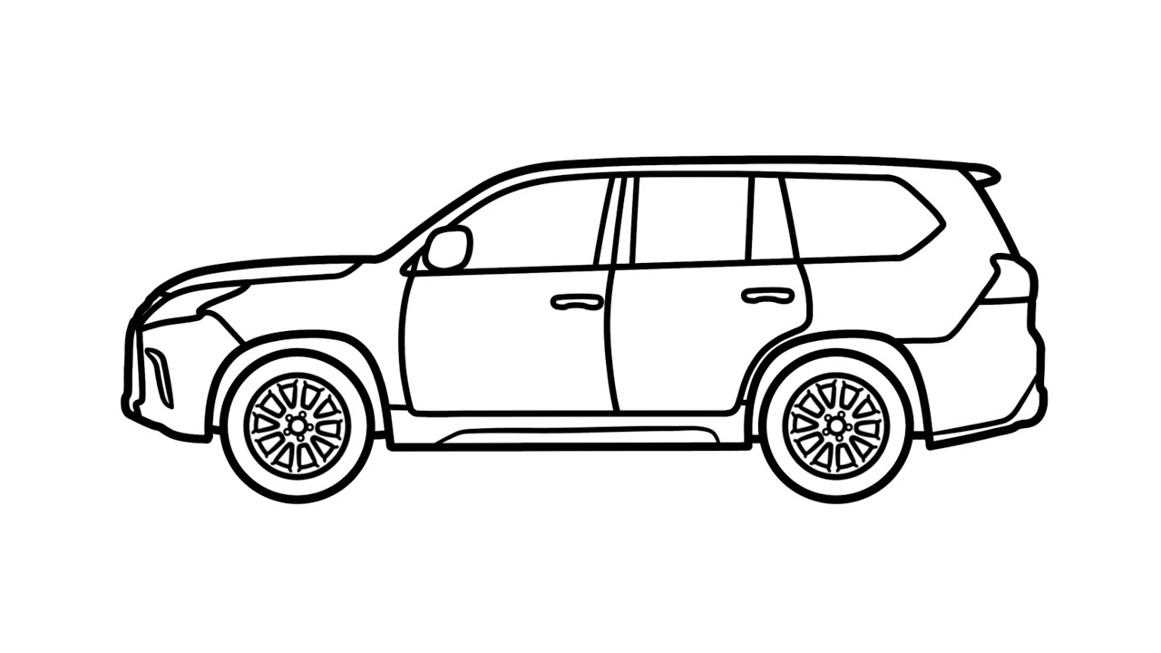 How to draw a LEXUS LX 570 easy | Drawing lexus lx suv step by step ...