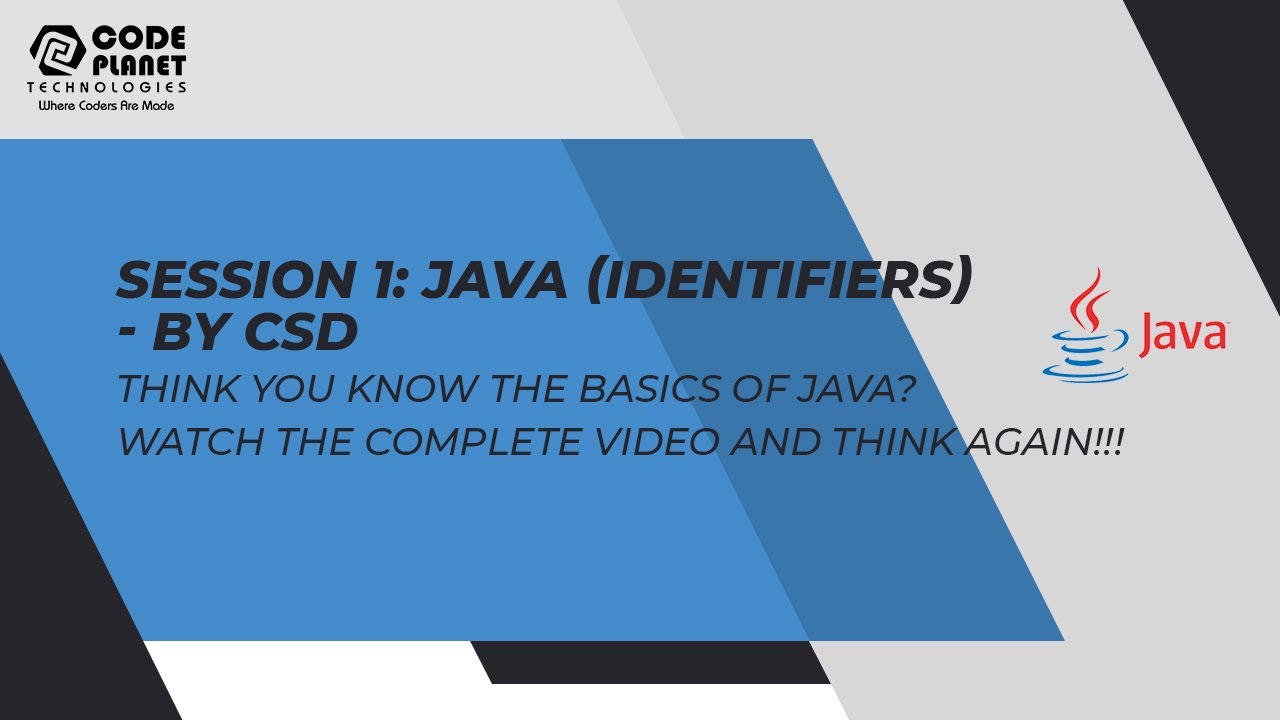 Identifiers | Java | Day 1 | Job Assurance Internship/Training | Pay ...
