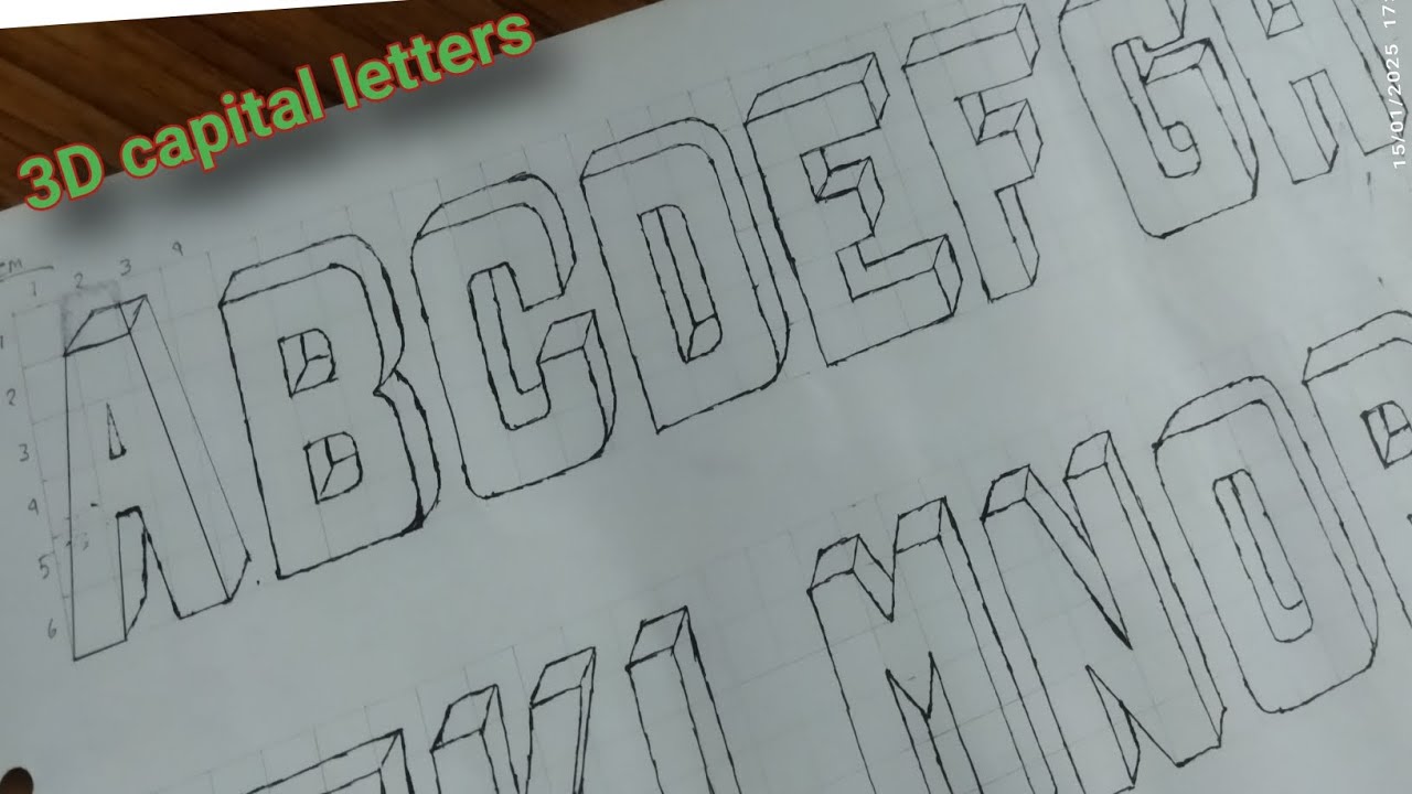 how to draw A to Z 3D capital letters drawing.#art #drawing #writing ...
