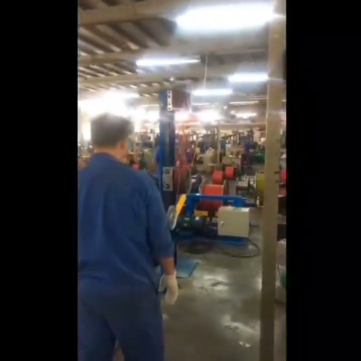 Semi-automatic cable coil winder machine cable winding&binding - YouTube