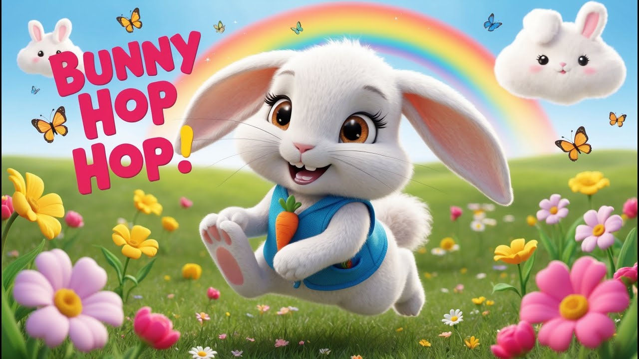 🐰 Bunny Hop Hop Song! | Fun Kids Dance Song | Nursery Rhyme for ...