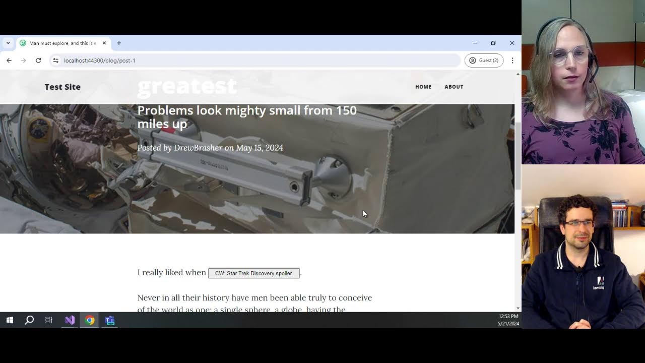 Building a Content Warning Module with Drew Brasher - Orchard Core Pair Programming by Lombiq ...