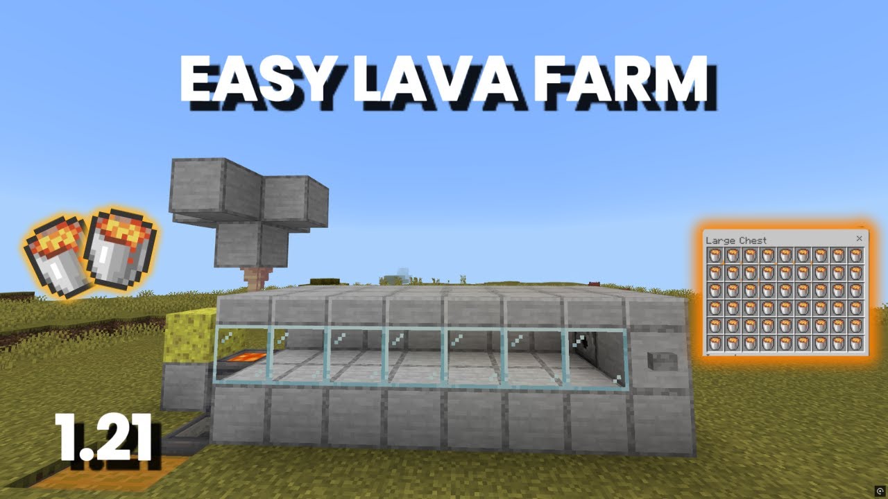 EASY LAVA FARM FOR MINECRAFT BEDROCK 1.21 - YouTube