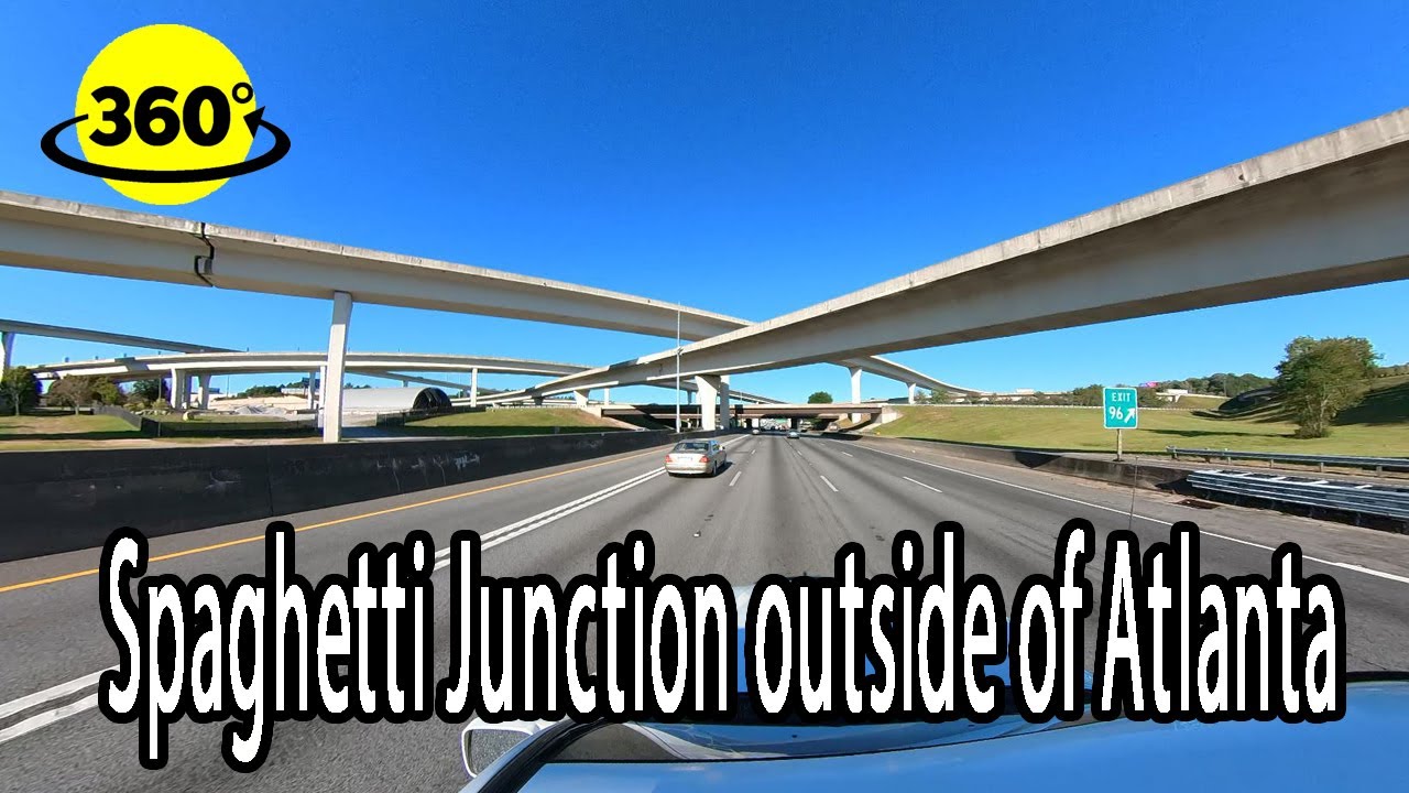 360° Video | Spaghetti Junction outside of Atlanta | Interstate 85 and ...