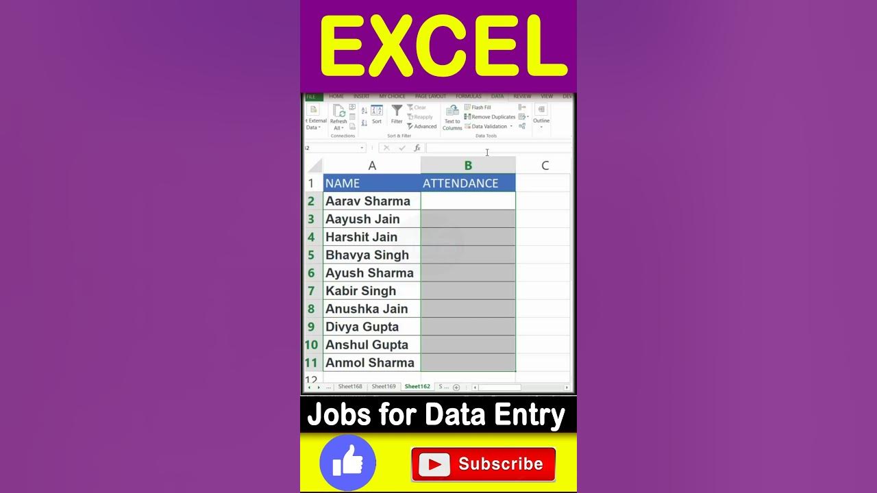 prsent and absent data entry in excel #EXCEL #EXCELTIPS #MSOFFICE #EXCELTRICKS #PPT # ...