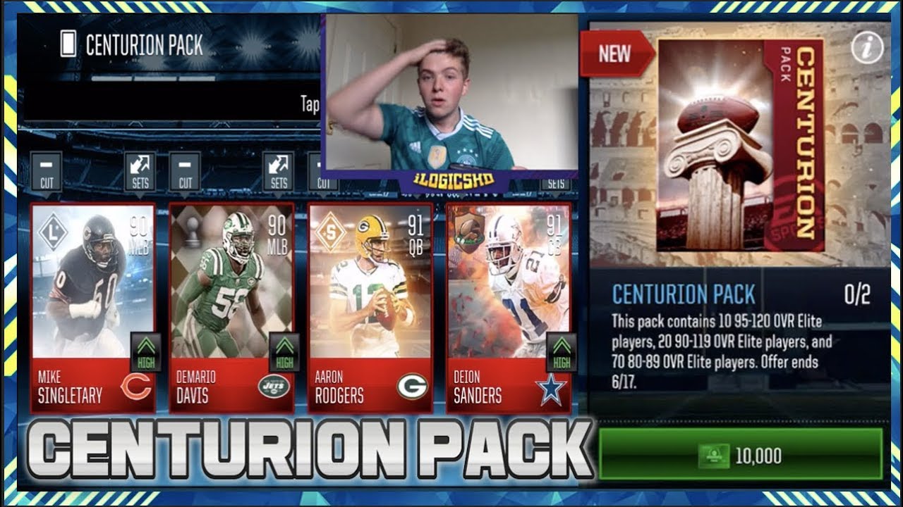 CENTURION PACK! 100 ELITES PLAYERS PACK! | MADDEN MOBILE 18 CENTURION ...