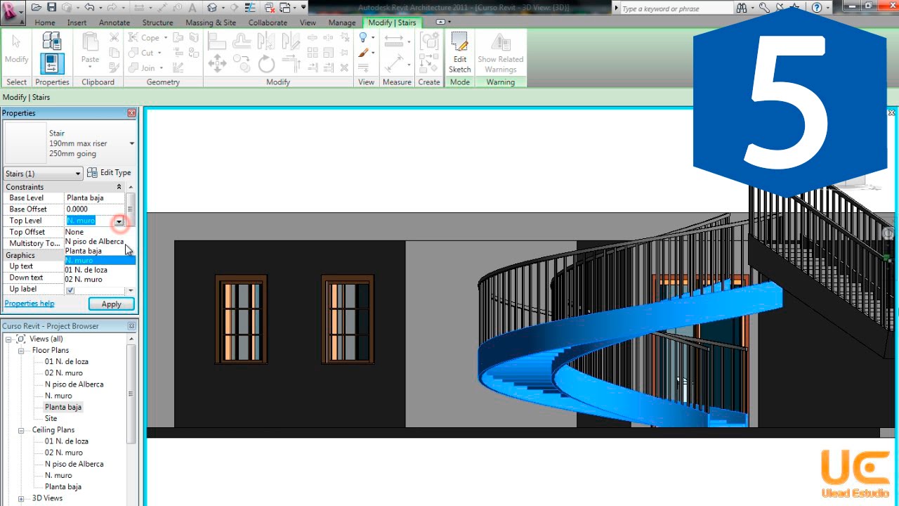 Revit Sesion 5 | Cielos y Escaleras - YouTube