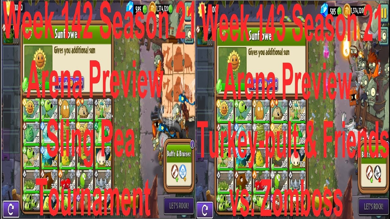 PvZ2 Arena Preview, Week 142 And Week 143 - Season 21 - Gameplay - YouTube