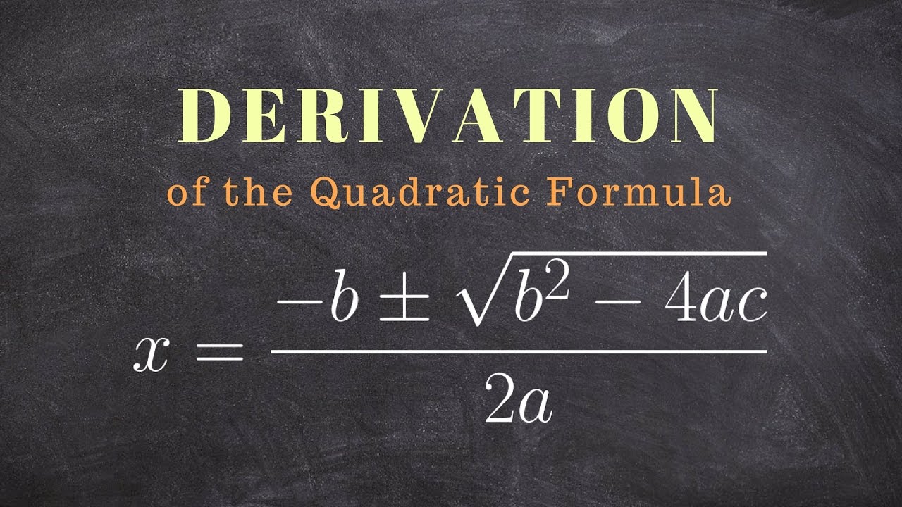 How is the quadratic formula derived - YouTube
