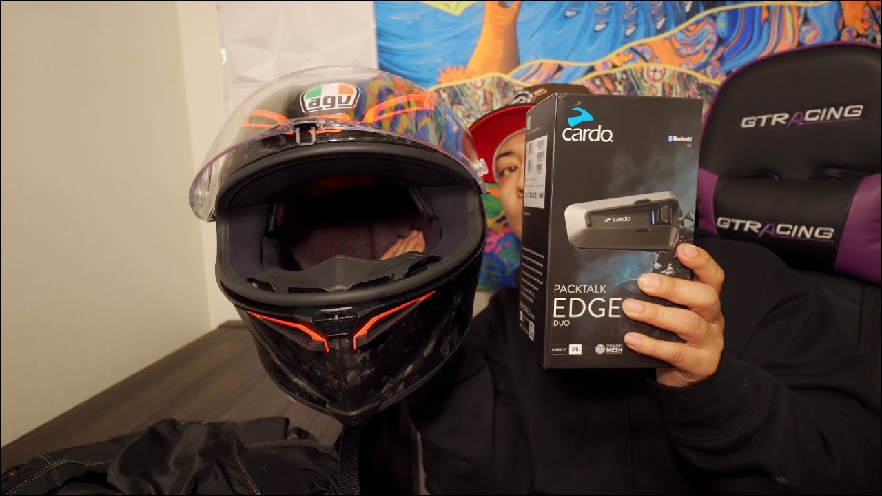Installing The Cardo EDGE On MY AGV PISTA GP RR - YouTube