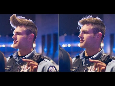 A viral photo of a 'Chad Cop' with an exaggerated hairstyle was ...