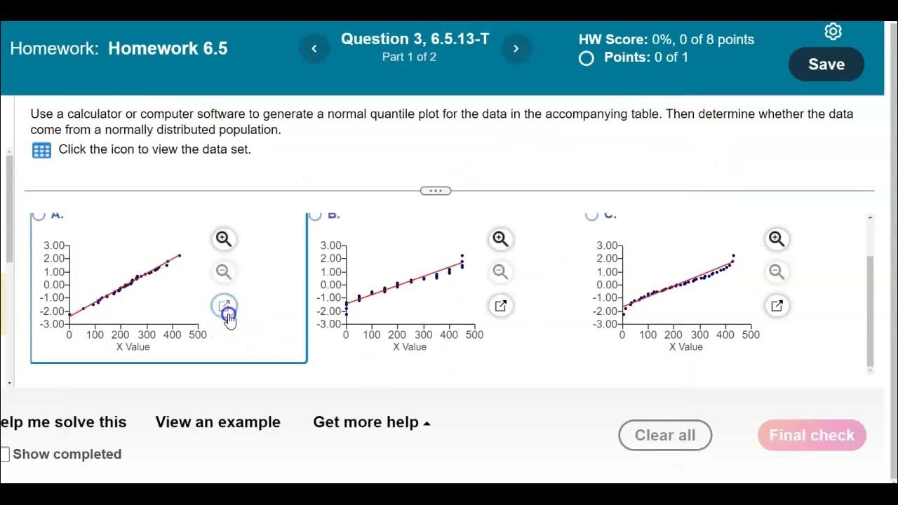 Math 14 6.5.13-T Construct a normal quantile plot & check if its a ...