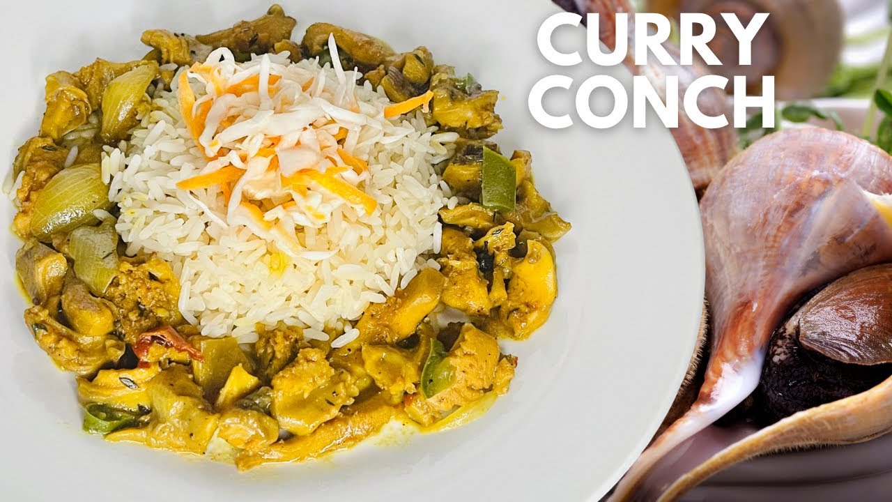How to clean and cook conch/ Lambi. Jamaican Curry Conch Recipe - YouTube