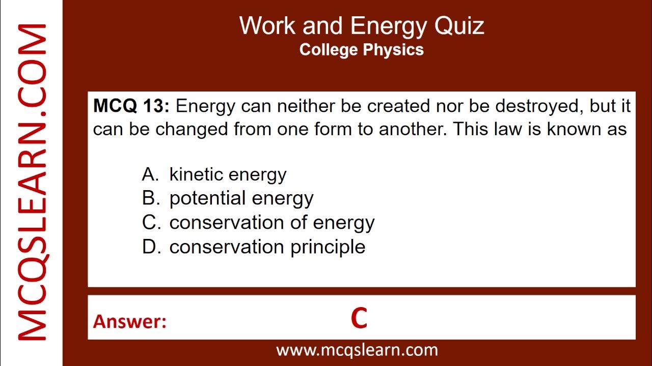 Work & Energy Quiz Questions Answers | Work & Energy PDF Quiz | Class ...