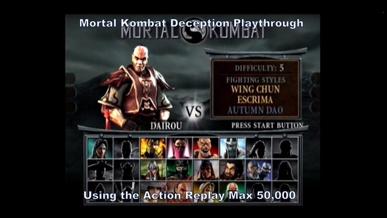 Mortal Kombat Deception Dairou Playthrough using the Ps2 Action Replay ...