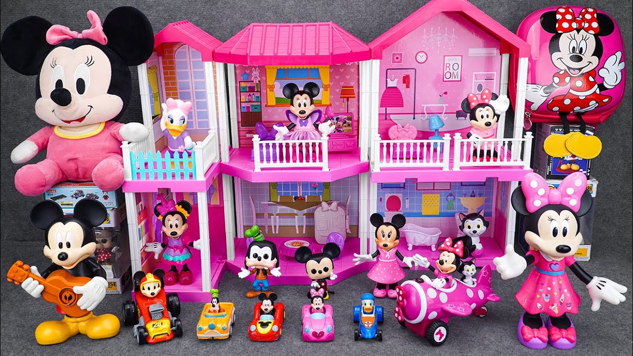 Satisfying with Unboxing Disney Minnie Mouse Pink Sweet Home Playset ...