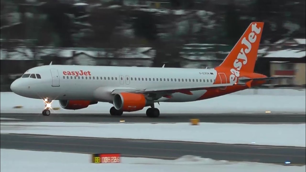 Special *New livery* Easyjet A320-214 [G-EZUA] takeoff at Innsbruck ...