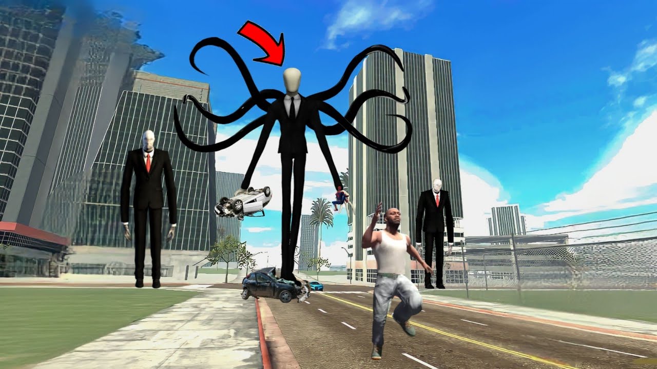 FRANKLIN FIGHT GIANT SLANDER MAN In Indian Bike Driving 3D! - YouTube