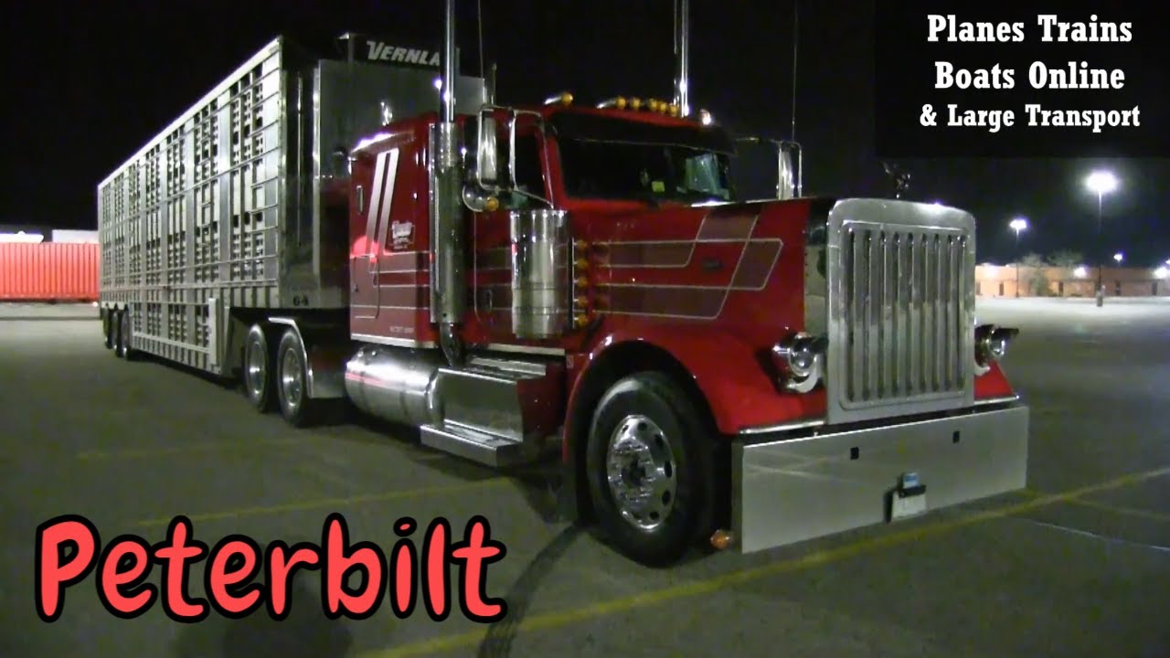 Red Peterbilt With Cattle Trailer Spotted In Sarnia - YouTube