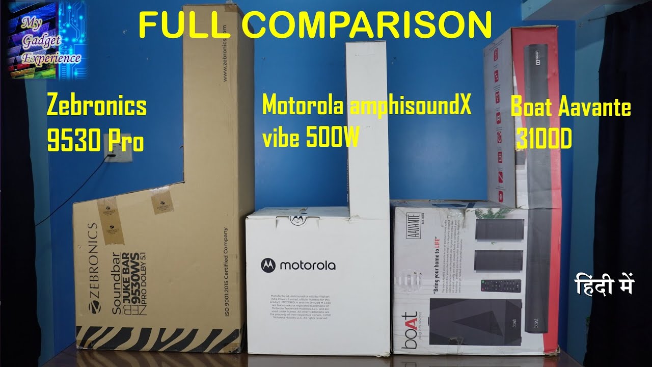 Comparison between Motorola AmphisoundX vibe 500W vs Zebronics 9530 WS ...