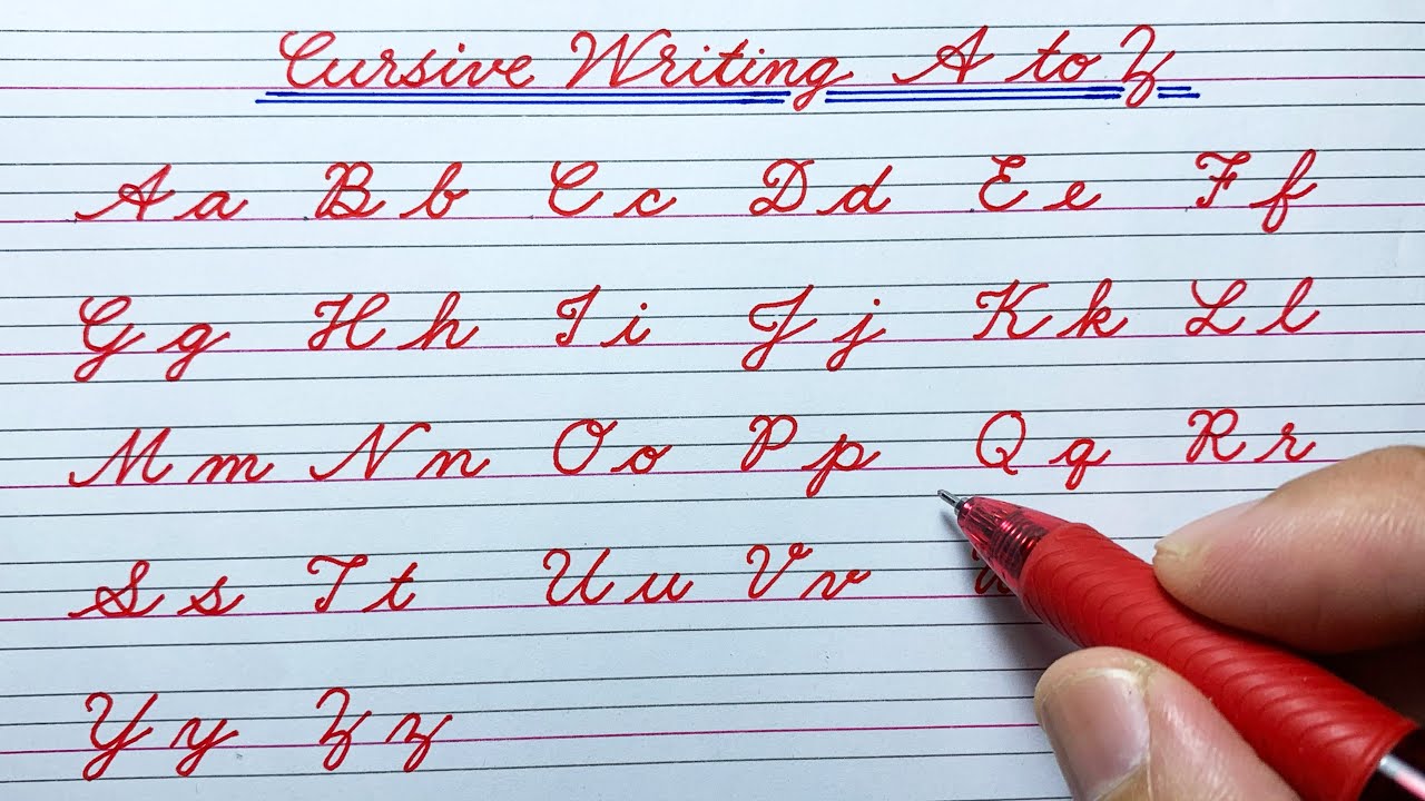 Cursive writing a to z | Cursive abcd | Cursive letter abcd | English ...