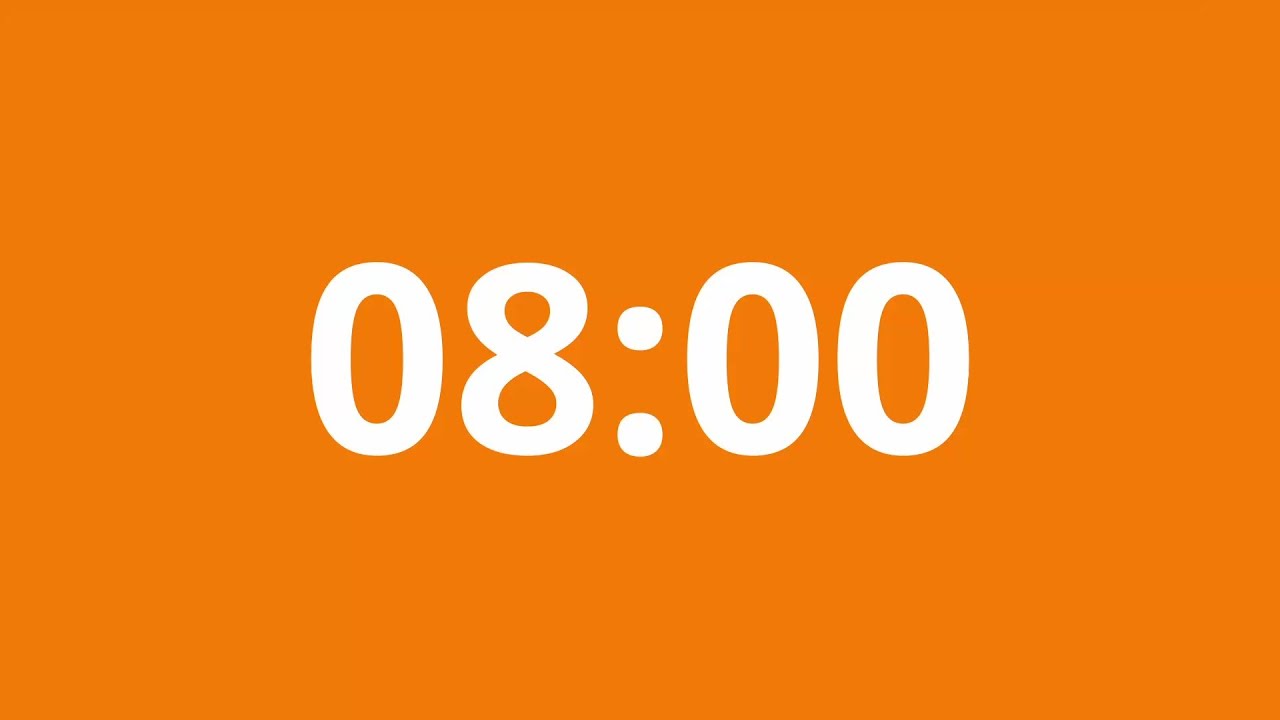 8 Minutes Timer with ALARM - YouTube