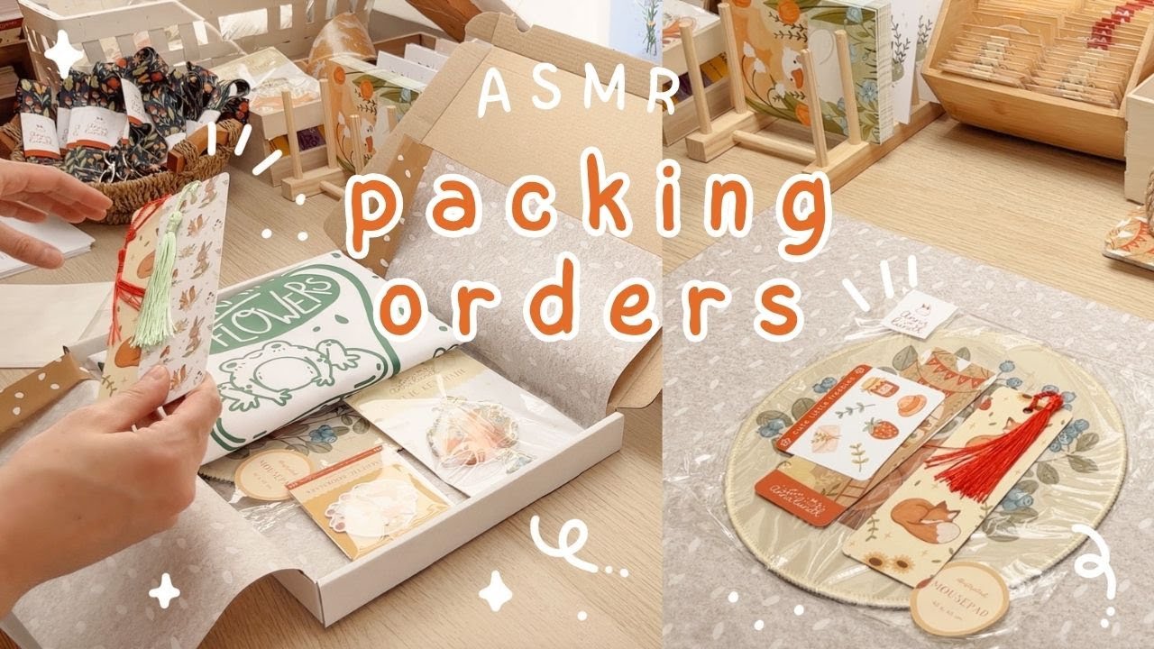 asmr packing orders in real time - pt.2 no music or talking | small ...