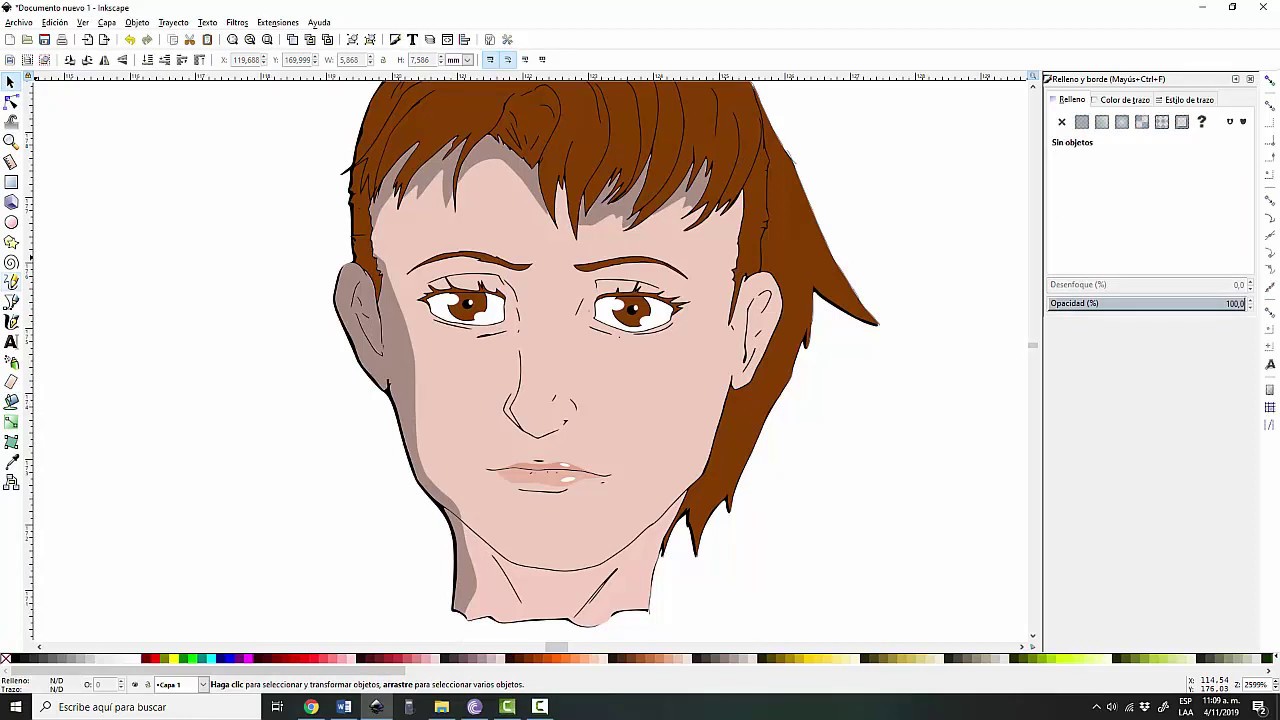 Inkscape coloring sketch practice 1 - YouTube