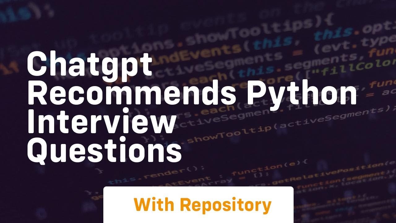 Chatgpt recommends python interview questions - YouTube