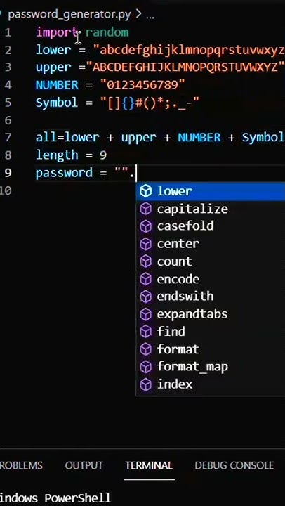 Password Generator Using Python | @codingwithenviro9615 | #shorts #python #youtube - YouTube