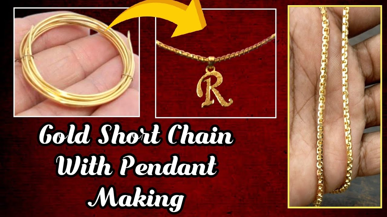 Gold Short Chain With Name Letter Pendant | How To i Make This Chain ...